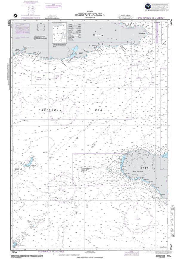 NGA Nautical Chart 26100 Morant Cays to Cabo Maisi - FrugalNavigator.com